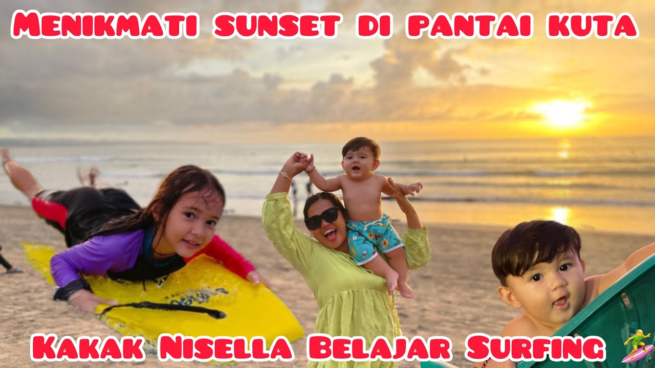 PERDANA ANAK BULE SURFING‼️MENIKMATI SUNSET DI PANTAI KUTA BALI - YouTube