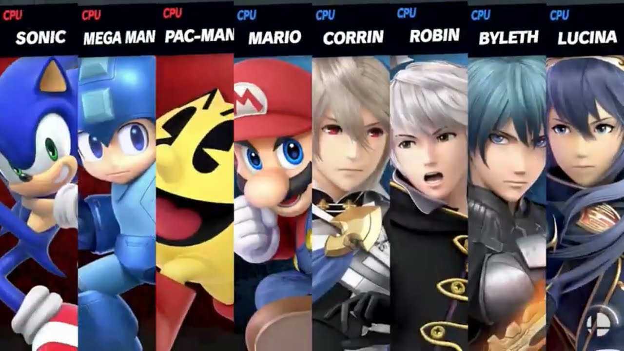 Super Smash Bros. Ultimate - Sonic, Mega Man & Pac Man vs Mario & Fire ...