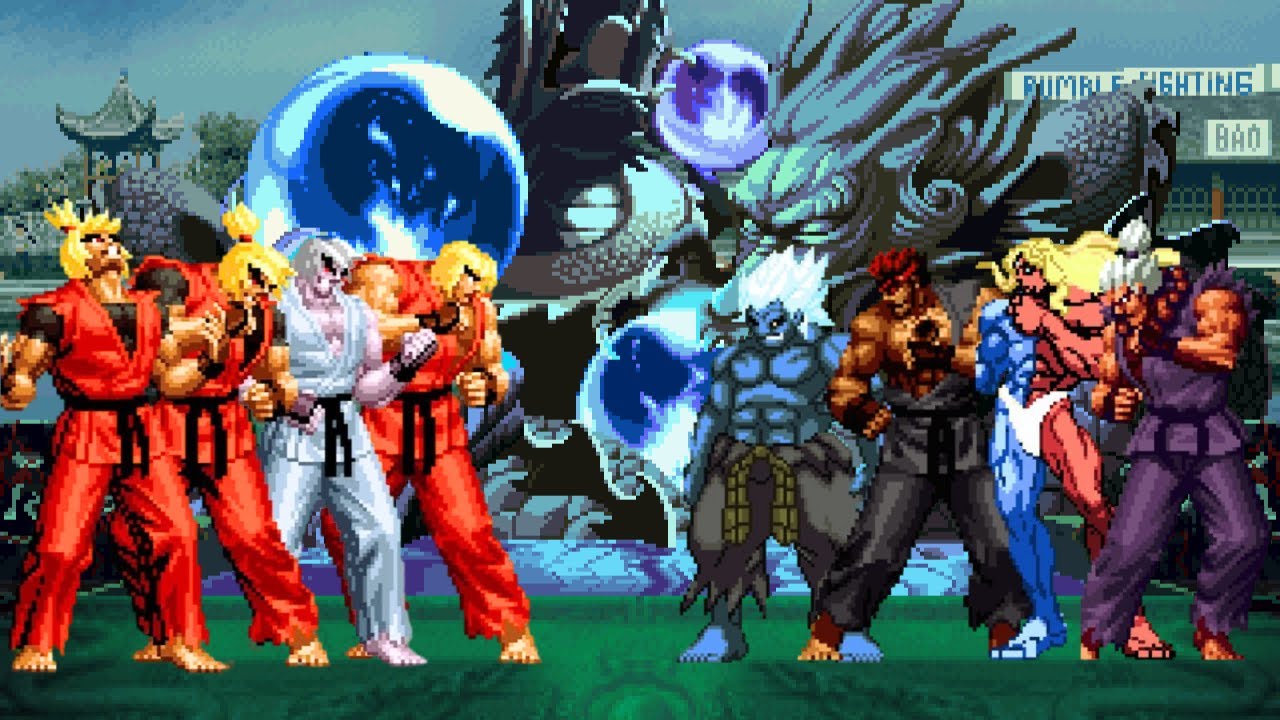KOF Memorial - Ken Masters Team vs Street Fighter Boss Team - YouTube