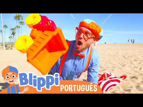 Aprendendo Cores e Números na Praia | Blippi em Português | Vídeos Educativos para Crianças