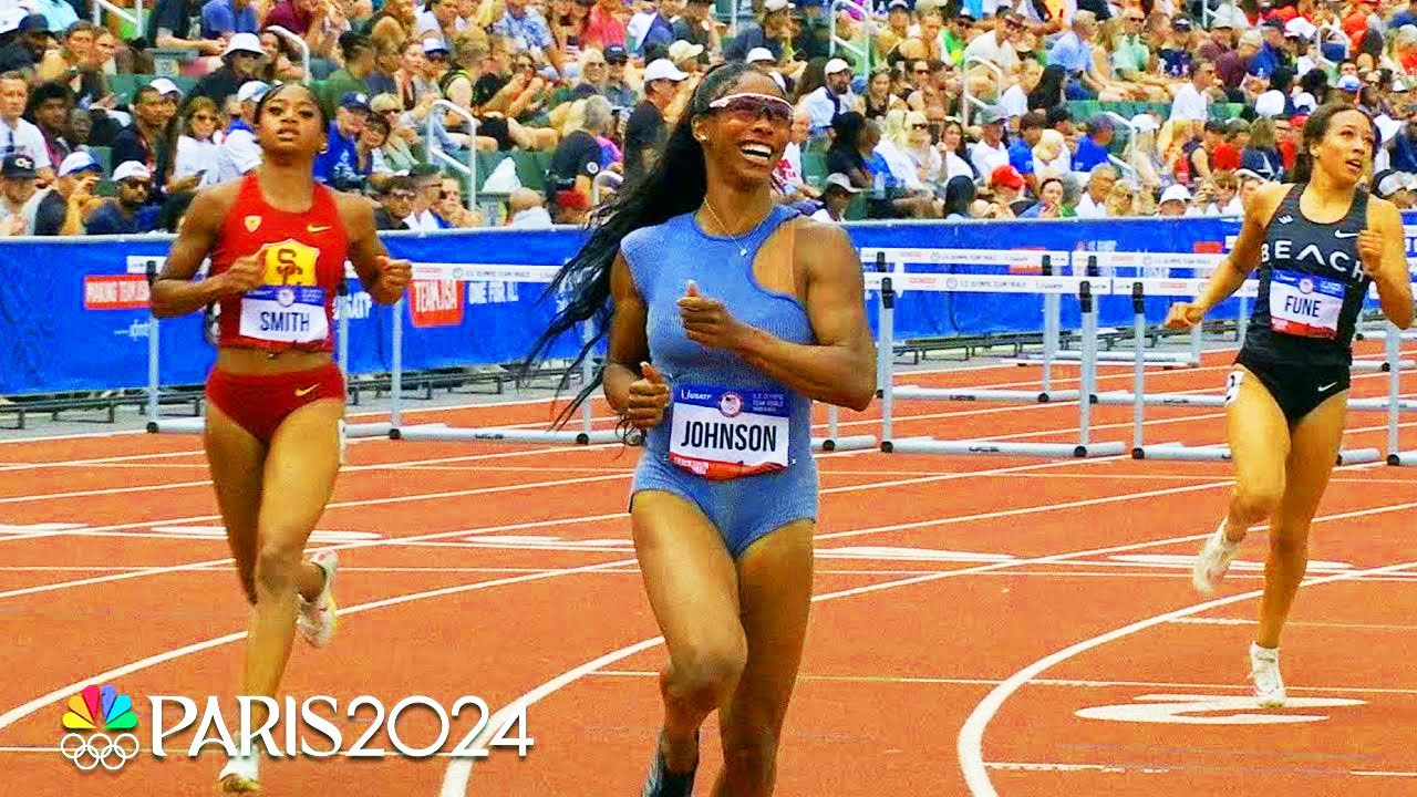 Alaysha Johnson posts top time in a PHOTO FINISH in 100m hurdles ...