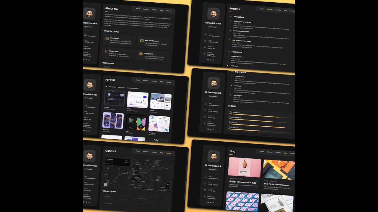 Personal portfolio with code | portfolio with source code | web design ...