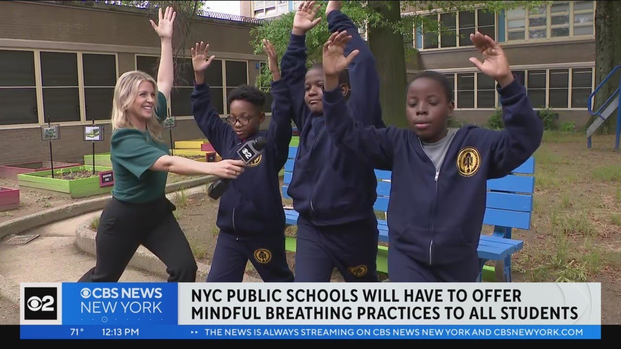 NYC students to practice mindful breathing - YouTube