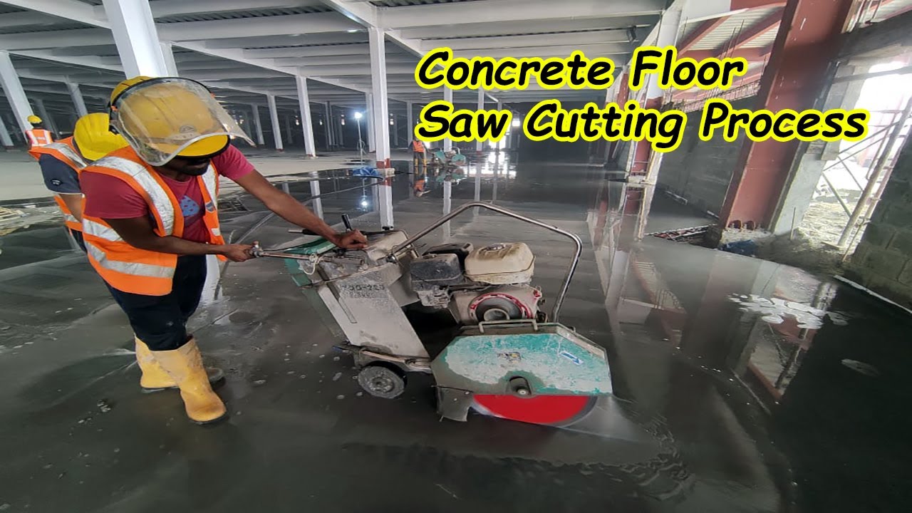 Concrete Floor Saw Cutting Process - YouTube