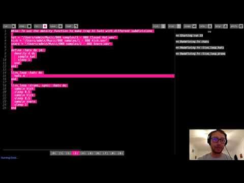 Sonic Pi Tutorial - Making Trap Hi Hats with Density function - YouTube