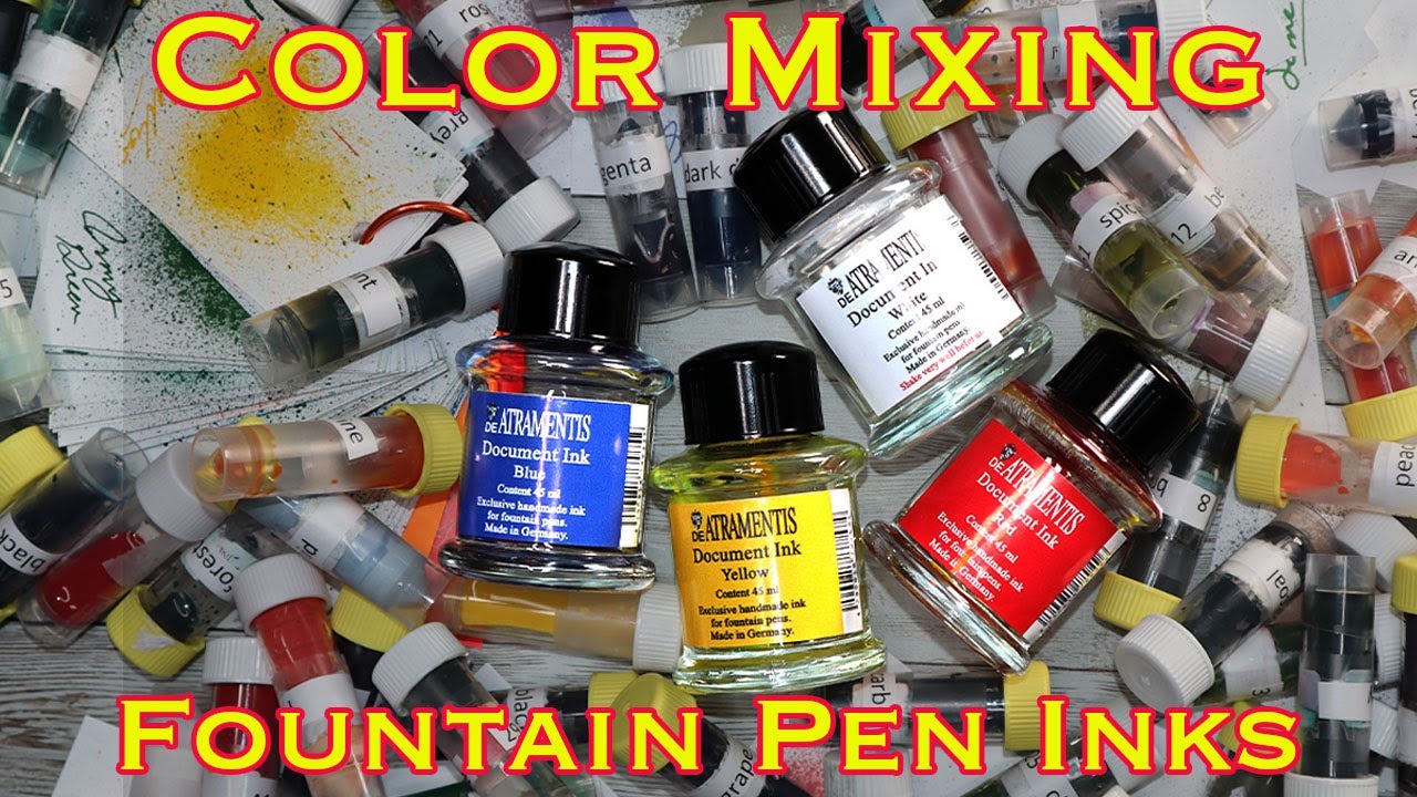 Color mixing using De Atramentis fountain pen inks 1 of 3 # ...