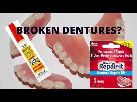 Broken dentures? What if you break your dentures? Super glue? - YouTube