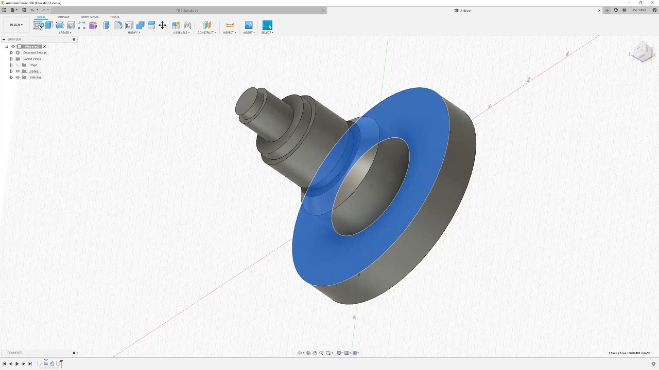 Fusion 360 modelling - Spindle - YouTube