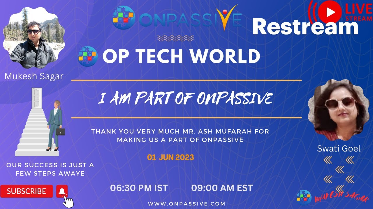 OP TECH WORLD - I AM PART OF ONPASSIVE ! #ONPASSIVE, - YouTube