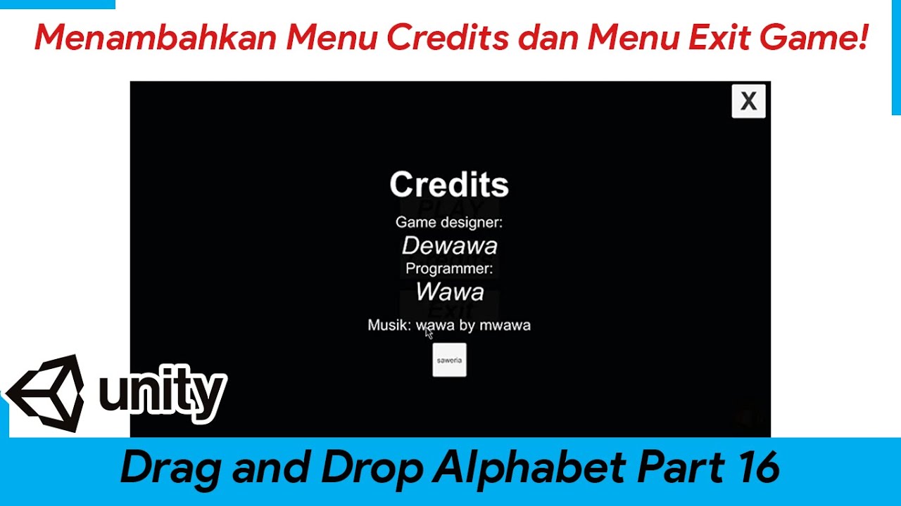 Menambahkan Menu Credits dan Menu Exit Game - Drag and Drop Alphabet ...