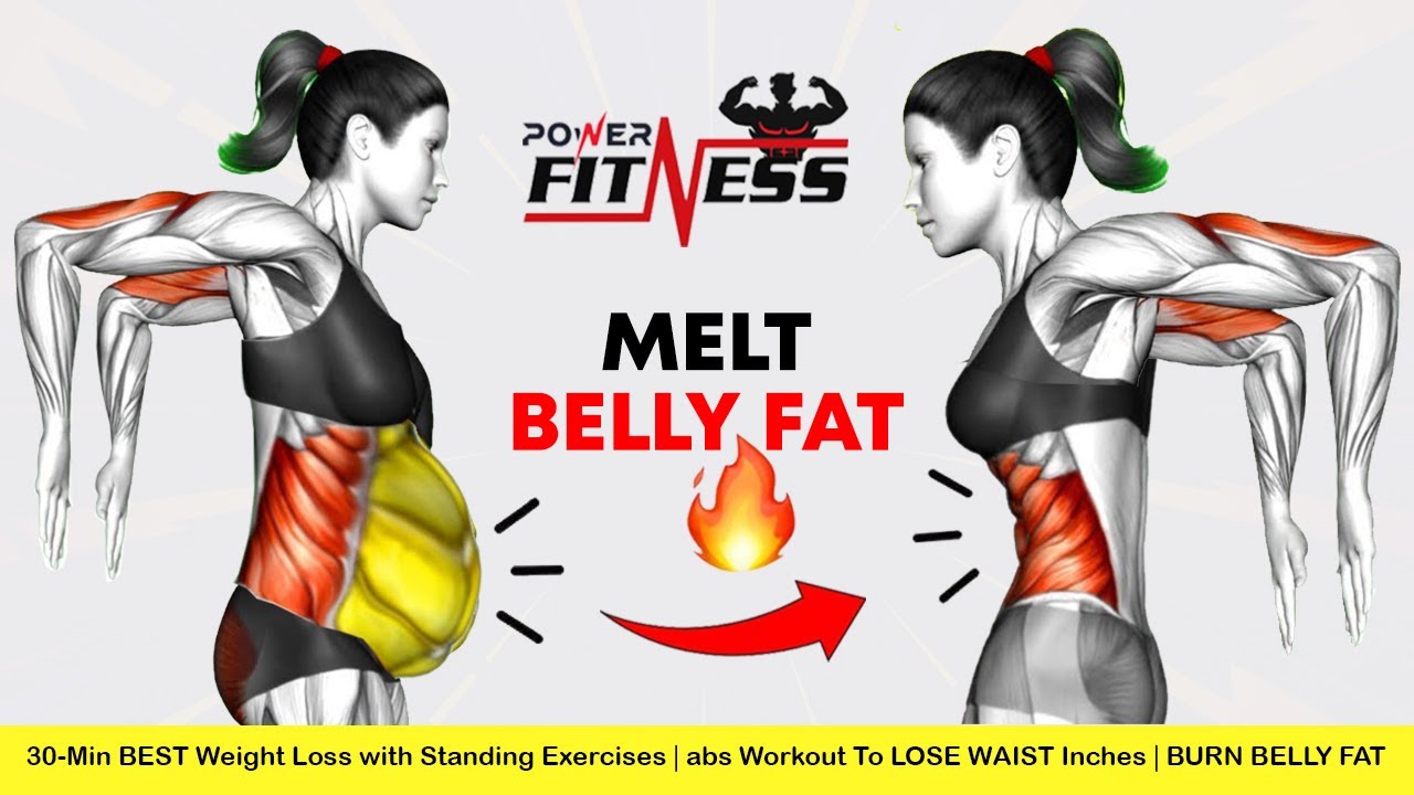 30-Min BEST Weight Loss with Standing Exercises 🔥 abs Workout To LOSE ...