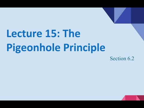 CSE230 Pigeonhole Principle with example - YouTube