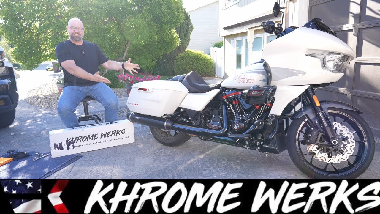 2024 Harley Davidson Road Glide CVO ST // Khrome Werks Slip-On Exhaust - YouTube