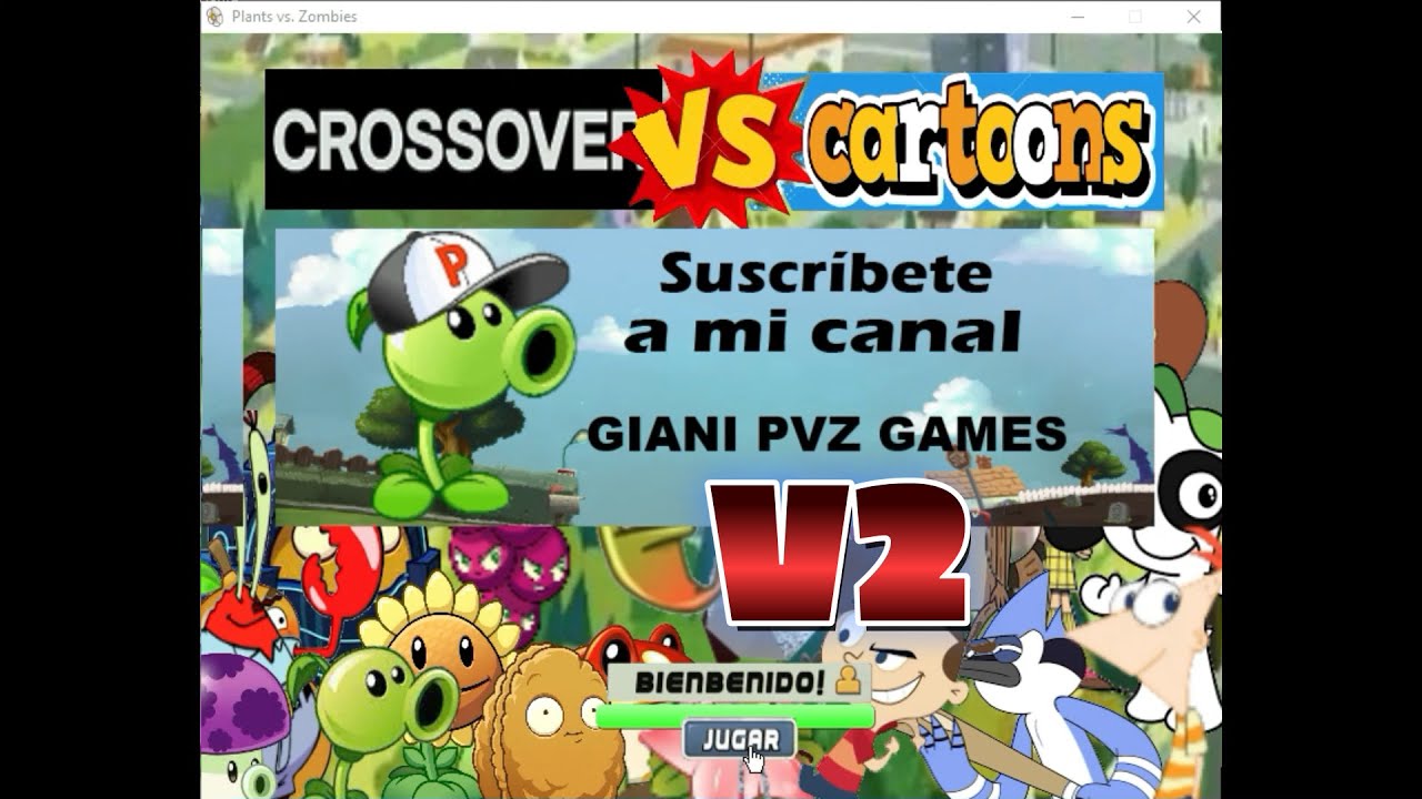 PVZ Mod Crossover vs Cartoons V2 supervivencia piscina día dificil ...