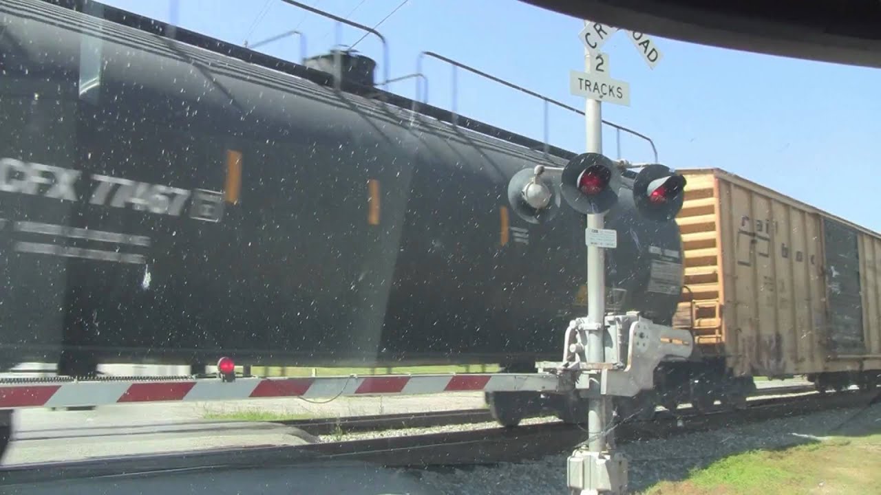 CSX: 6 engine freight train @ Hamilton Rd. crossing in LaGrange GA ...