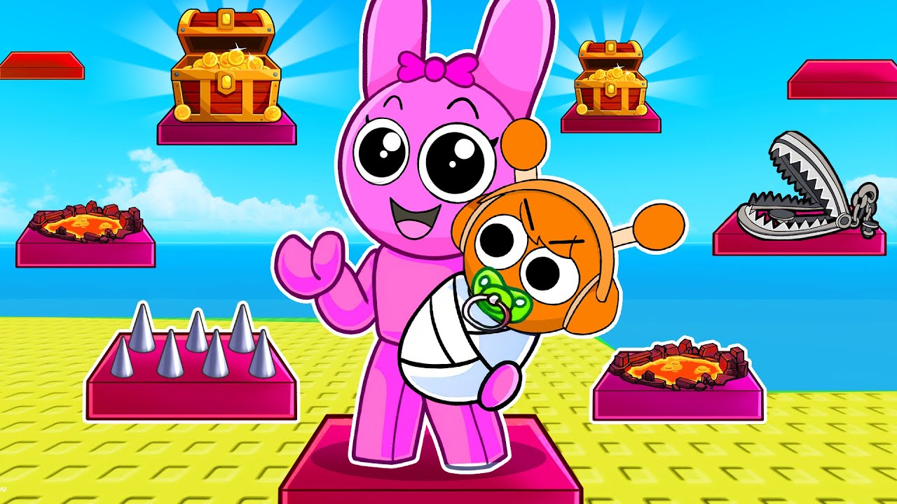 SPRUNKI Pinki Rescues Baby OREN from Dangerous Traps in ROBLOX! - YouTube
