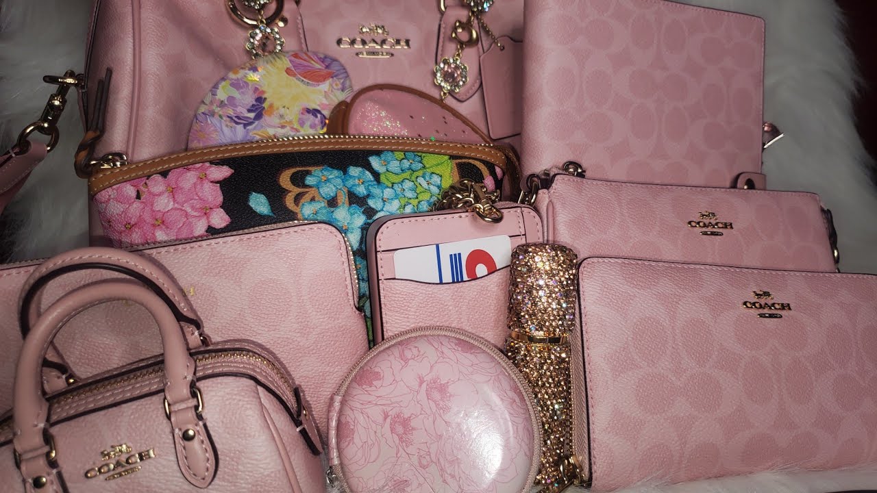💖WIMB Coach Powder Pink Large Rowan and Accessories💖 - YouTube