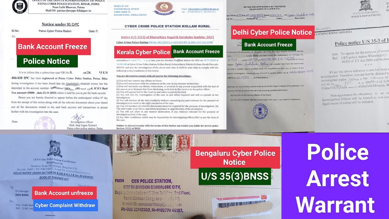 Patna Cyber Police Bank Account unfreeze kaise kare,Police Notice for ...