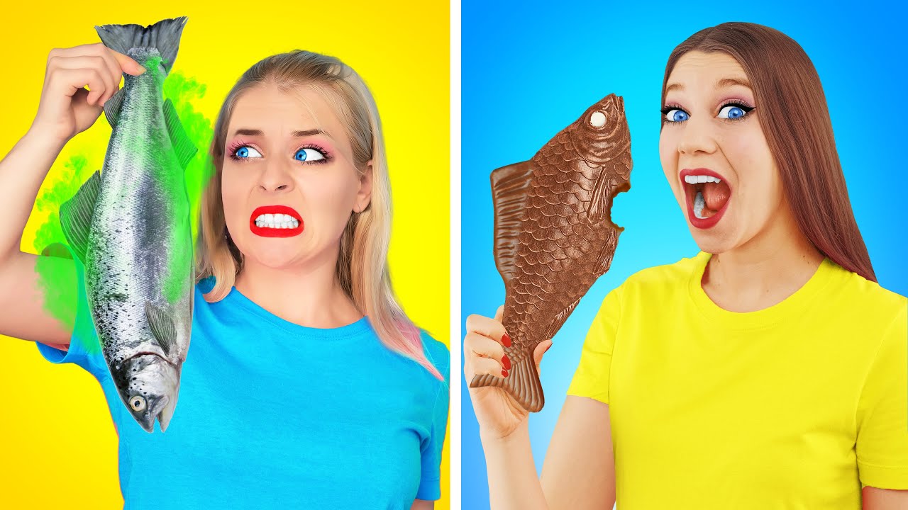 REAL FOOD VS CHOCOLATE FOOD CHALLENGE | Funny Pranks by Multi DO - YouTube