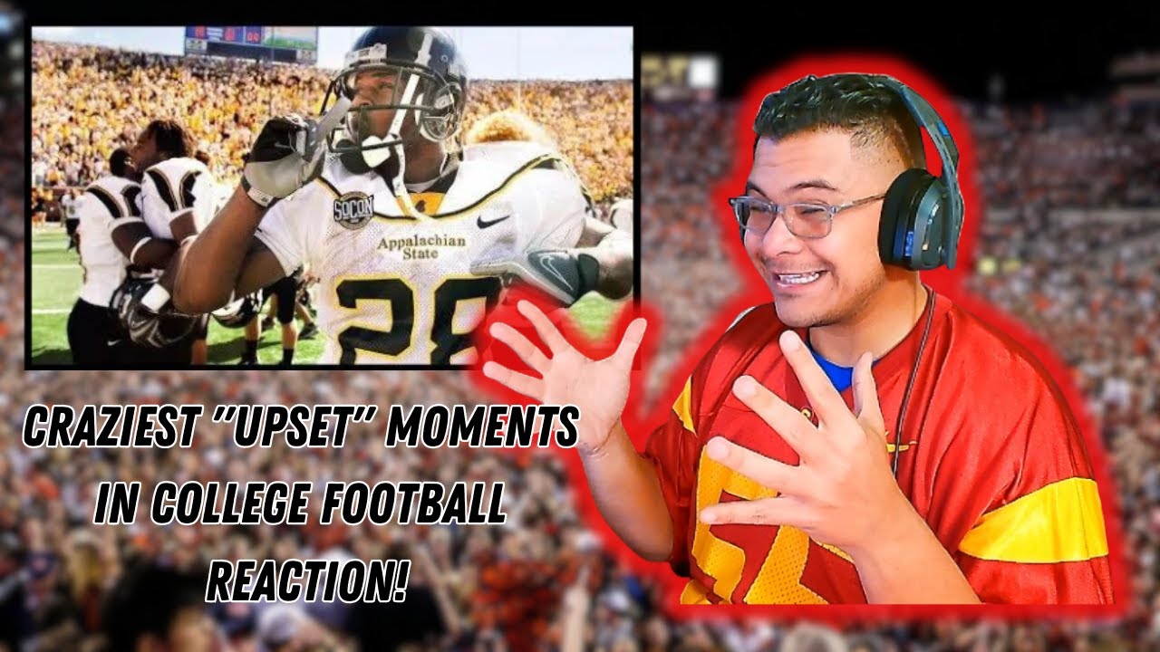 Craziest "Upset" Moments in College Football Reaction! - YouTube