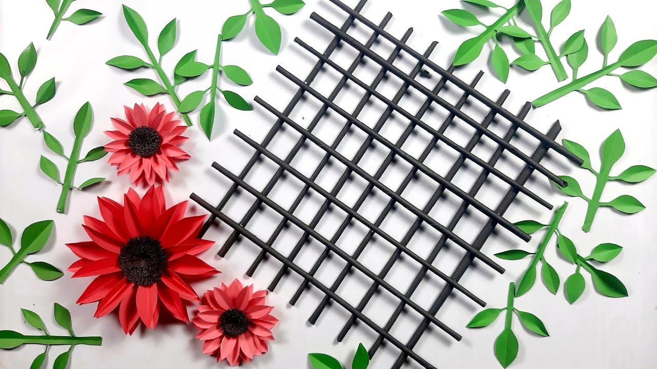DIY Wallmate | Easy Paper flower Wallmate Making Idia - YouTube
