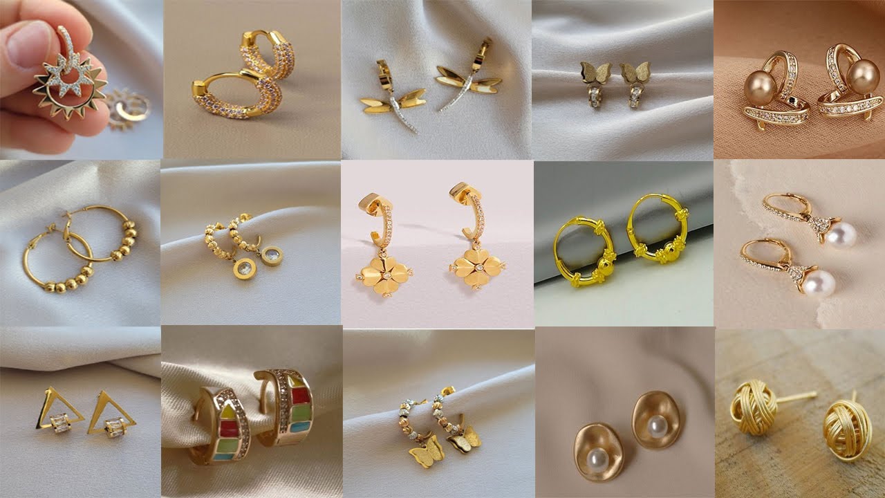 Light Weight Baby Gold Studs Designs I Latest Small Gold Tops For Kids ...