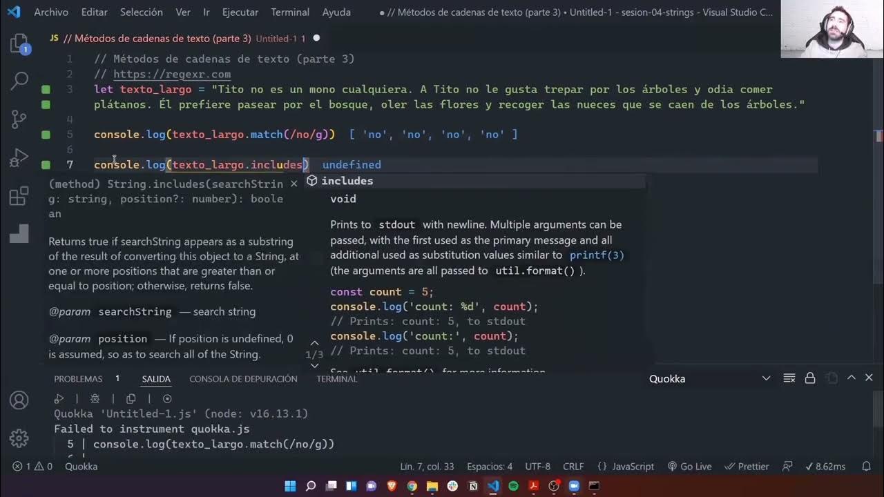 Expresiones regulares y métodos de búsqueda de cadenas - Curso JavaScript - OpenBootcamp - YouTube