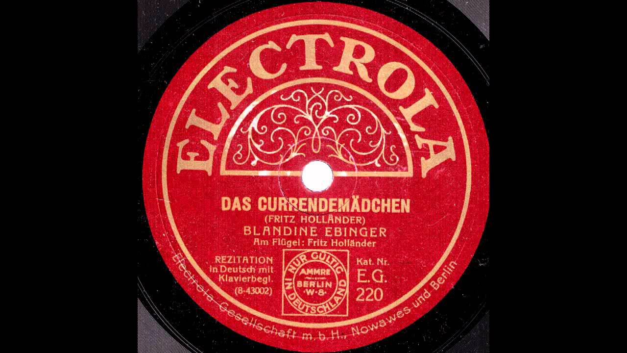 Das Currendemädchen / Blandine Ebinger, am Flügel: Fritz (Friedrich ...