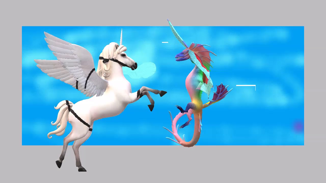 dragon and unicorn fight lame - YouTube