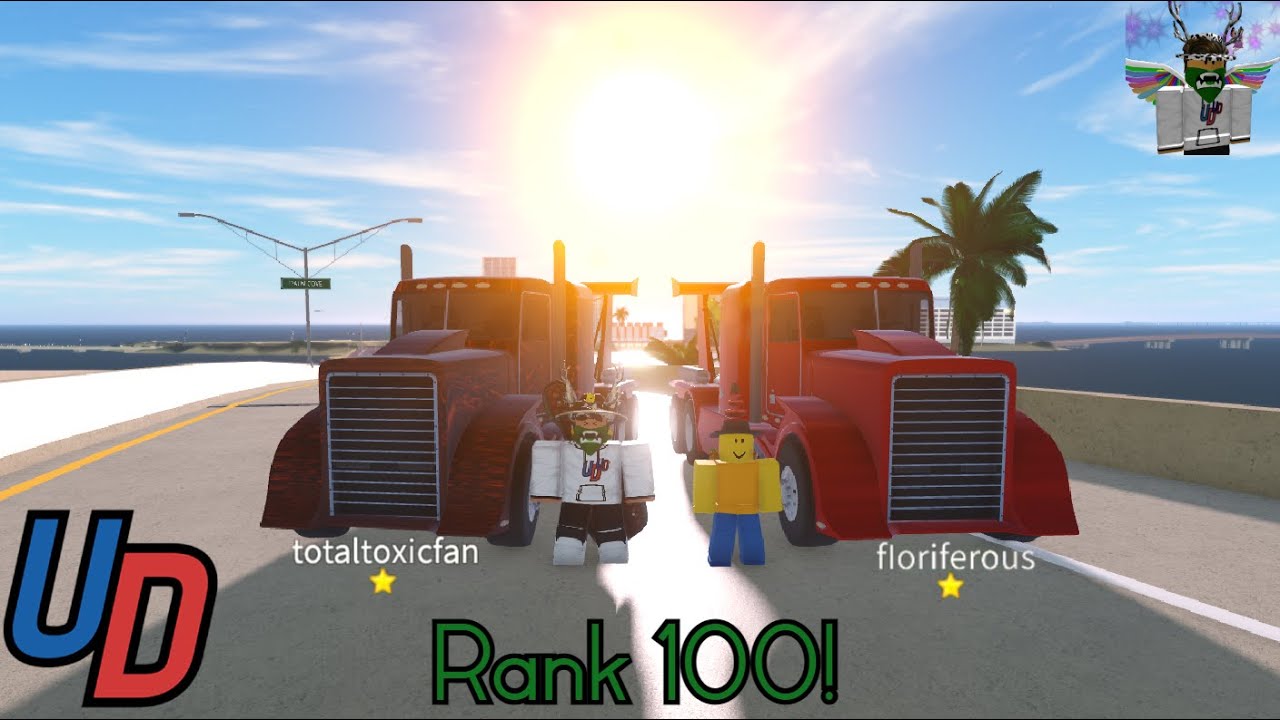 Reaching Rank 100 on the Trucking team in Ultimate Driving Roblox with ...