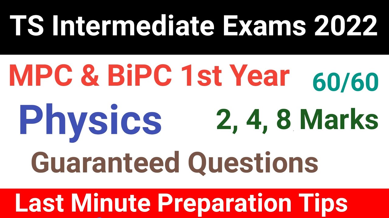 Physics Inter 1st year important questions 2022| TS inter 1st year ...