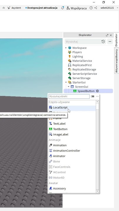 Jak zrobić przycisk szybkości w Roblox Studio #polska #roblox #robloxshorts #robloxstudio - YouTube