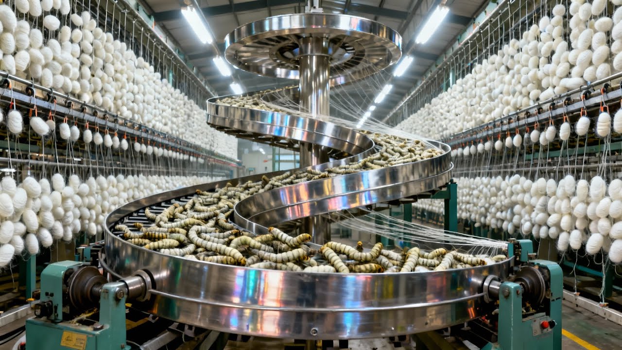 Inside the BIGGEST Silk Factory – From Silkworms to MILLIONS of Tons of ...