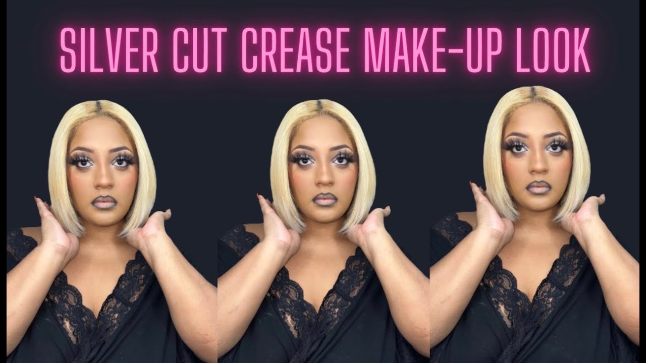 Silver Glitter Glam | Cute Crease + Nude Lip Combo Ft. Blonde Bob - YouTube