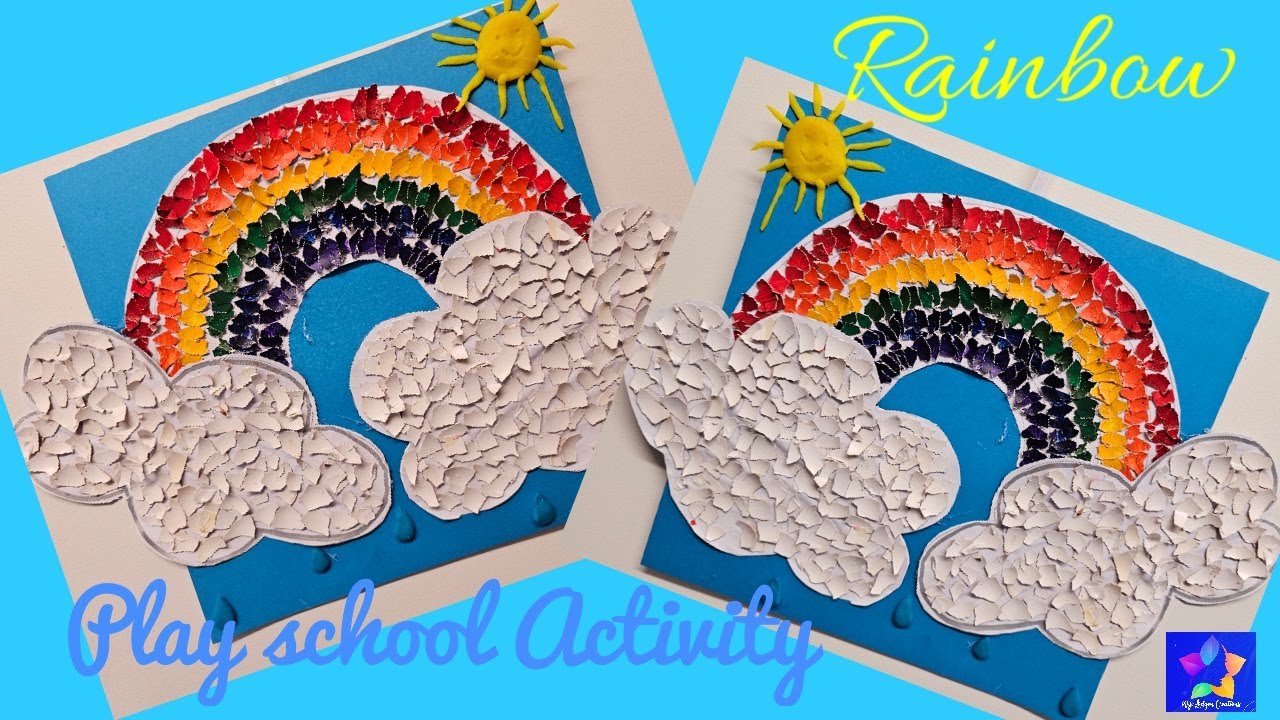 Eggshell rainbow/Eggshell Craft #playschoolactivity #kidscraftsideas # ...