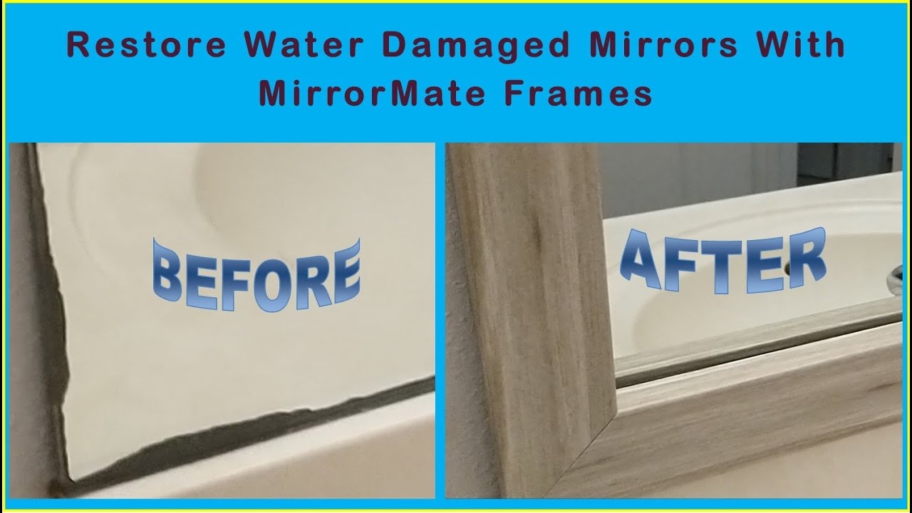 Renew Old Water Damaged Mirrors with MirrorMate Frames - YouTube