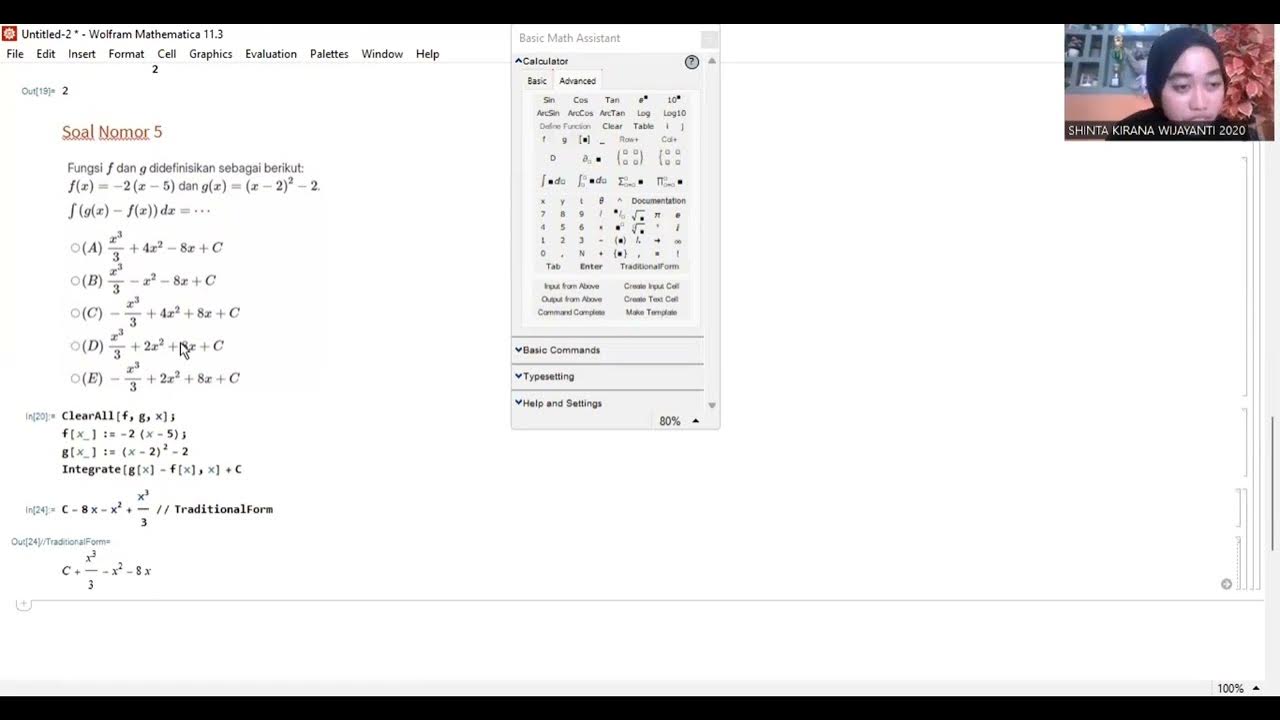 Penyelesaian Soal Matematika Materi Integral dengan Menggunakan Wolfram Mathematica - YouTube