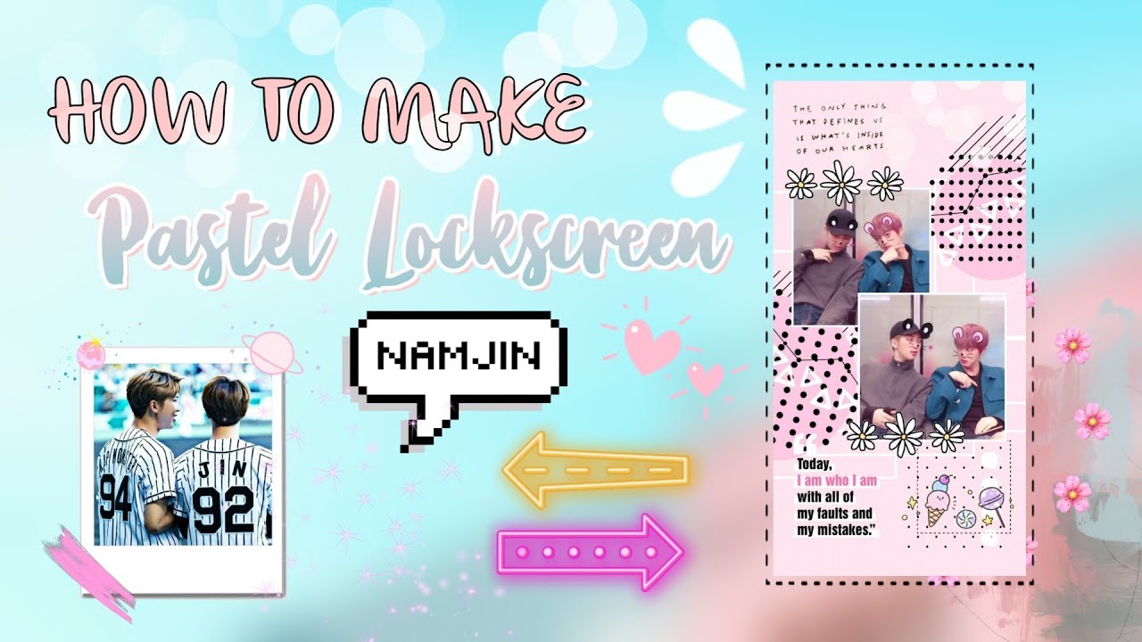 !!WATCH ME EDIT: NAMJIN CUTE LOCKSCREEN TUTORIAL || How to Make Lockscreen with Picsart #5 - YouTube