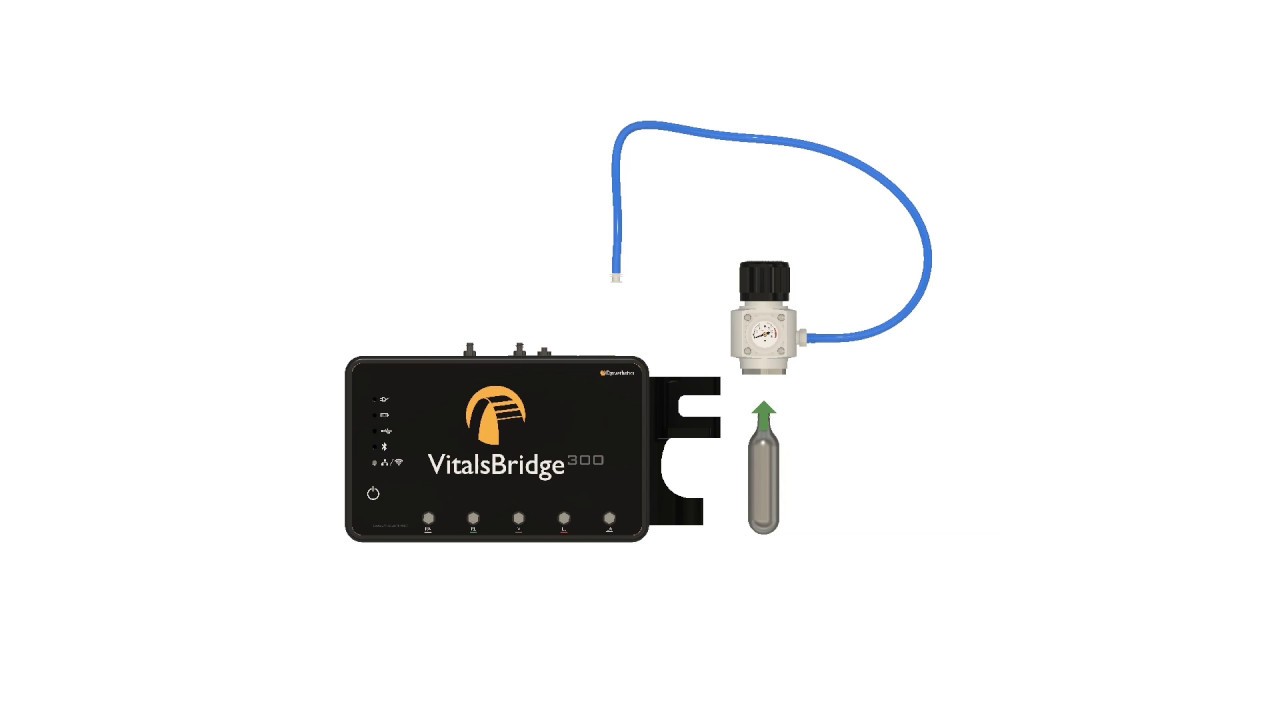 Portable CO2 regulator setup on the VitalsBridge 300 and FM - YouTube