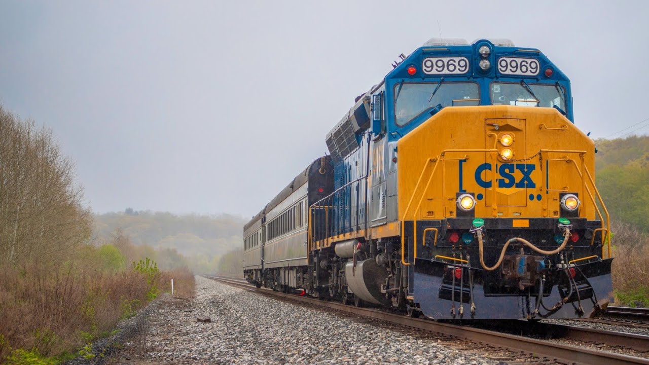 CSX Geometry Unit Speeds Eastward Through Mahoning Valley - YouTube