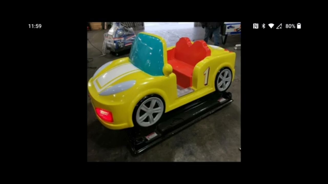 2010s Kiddy Cars Racing Coin Operated Car Kiddie Ride - Yellow ...
