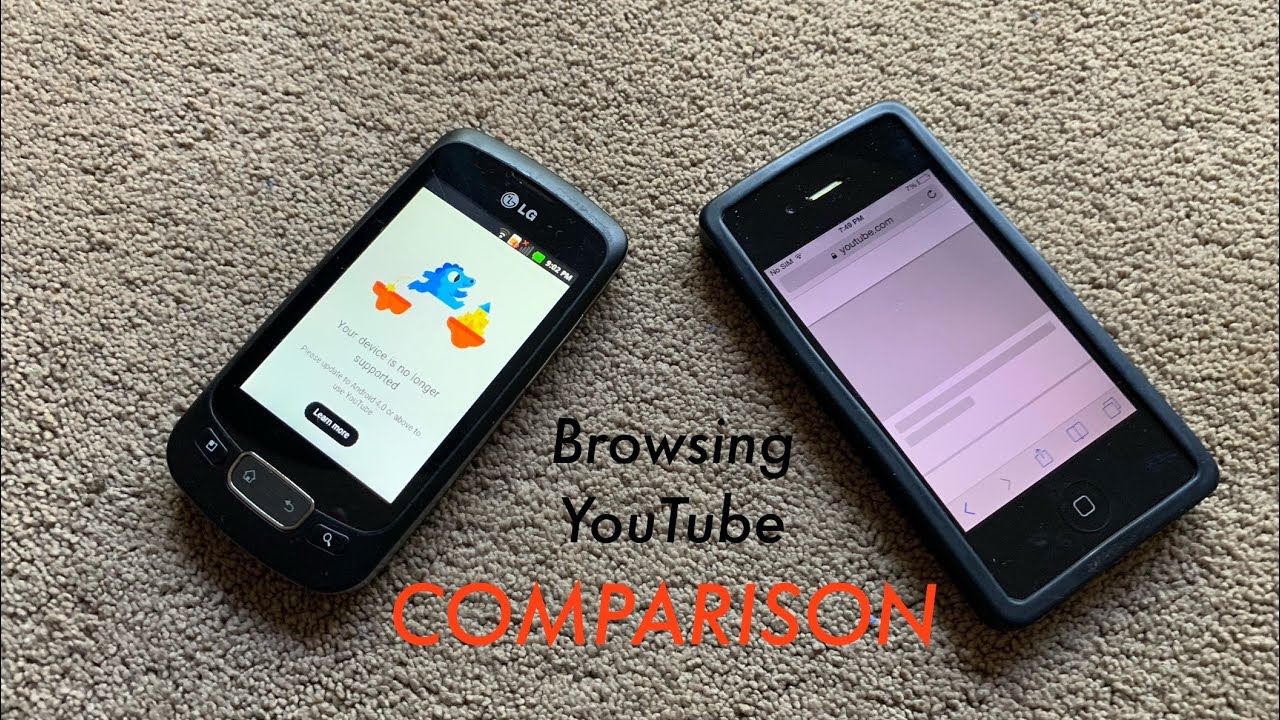 Android VS iOS: Browsing YouTube on Old Devices - YouTube