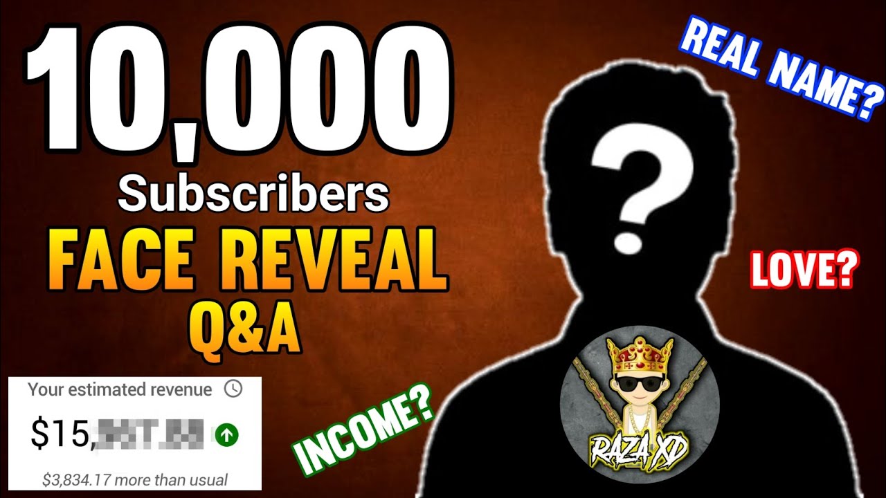 Face Reveal, Q&A | 10K Special🎉 Giveaway | RAZA XD - YouTube