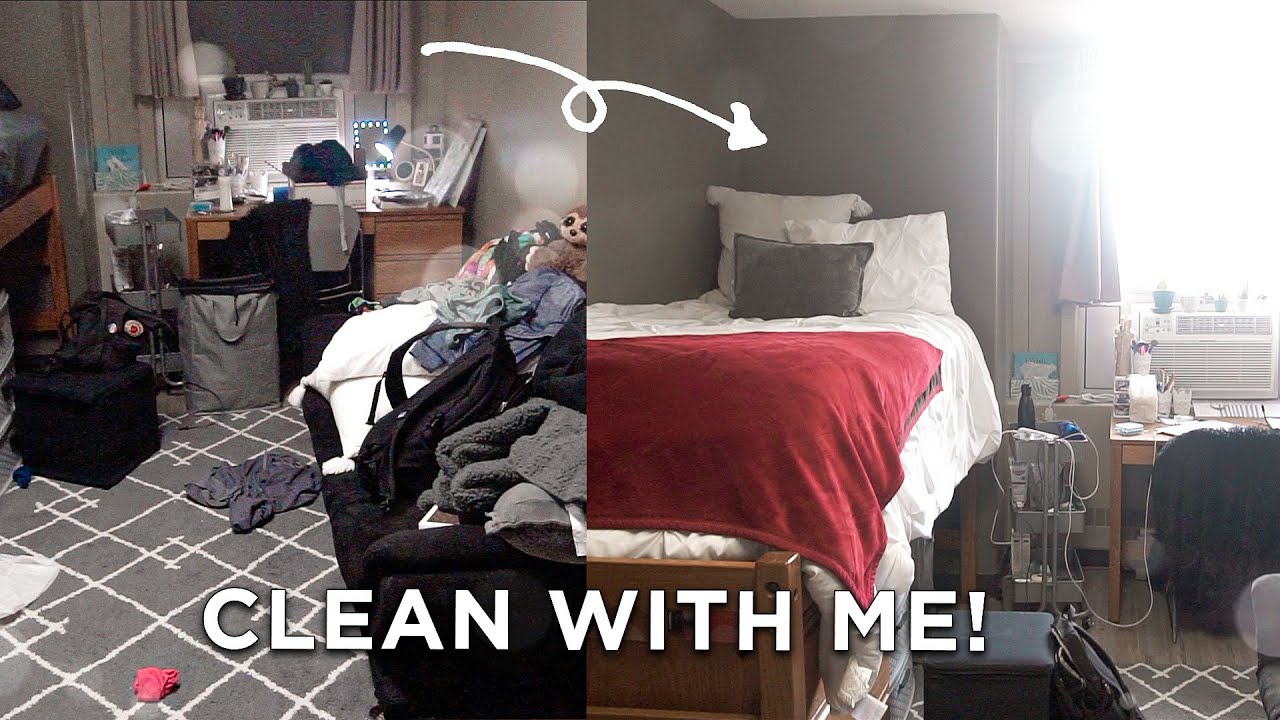 Clean with Me! | Deep Cleaning my Dorm Room - YouTube