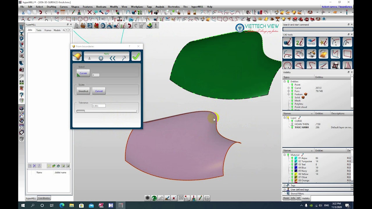 HYPER CAD S-15-ruled -Through -sections -From boundaries for Surface 3D ...