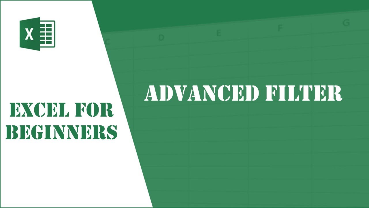 Excel Tutorial 62 - Advanced Filter - YouTube