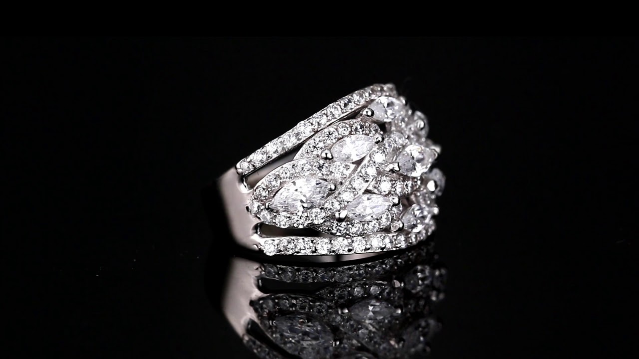 Certified Ring 925 Luxury Elegant S925 Sterling silver Ring SONA Diamond Bold design wedding ...