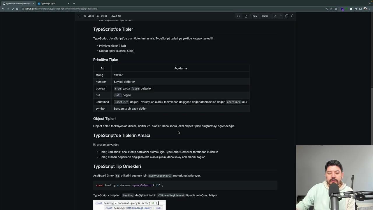 TypeScript Dersleri -5 / TypeScript'de Tip - YouTube