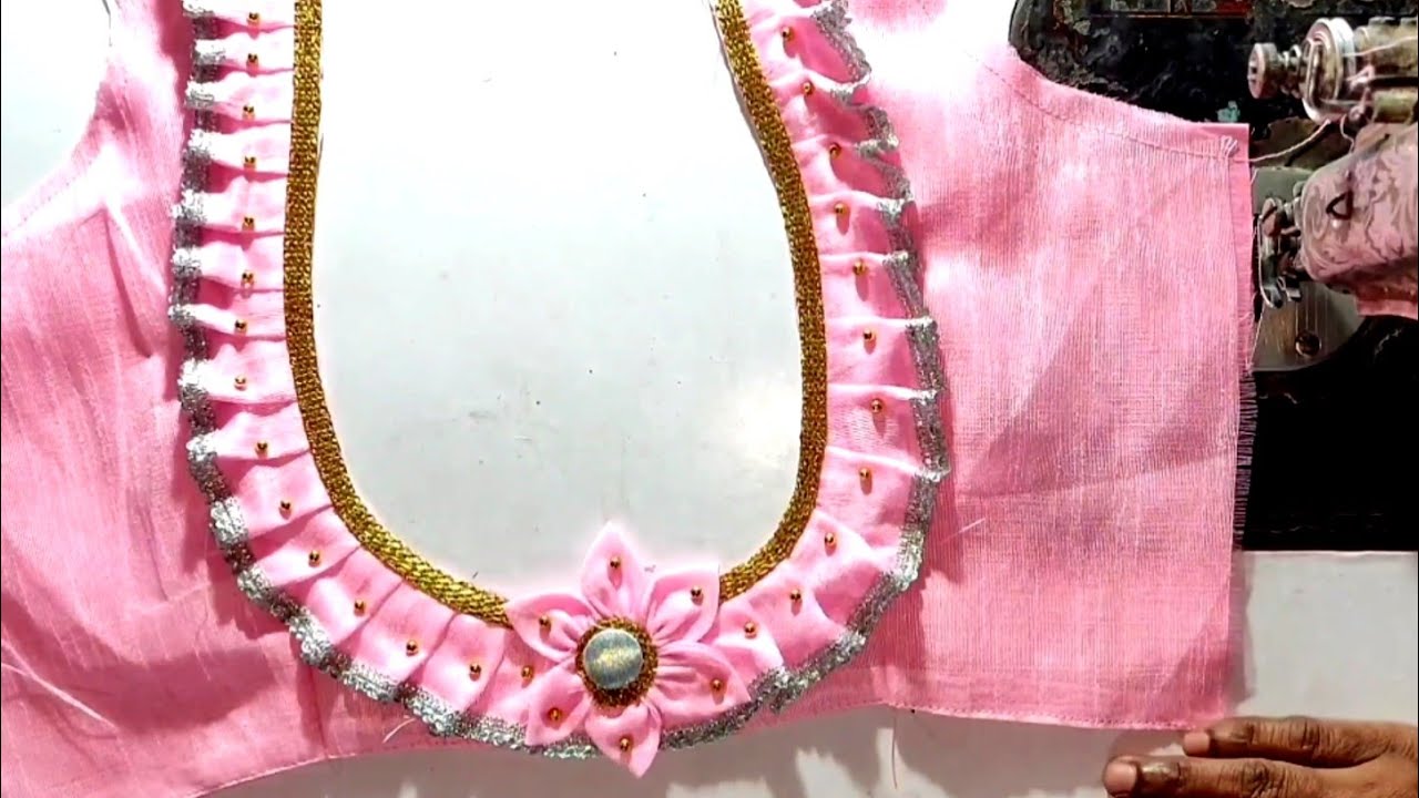 Frill Blouse Designs | Back Neck Blouse Design Cutting And Stitching ...