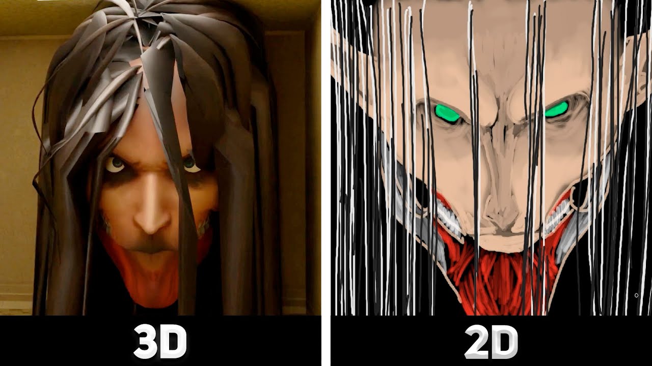 Eren Founding Titan - 2D vs 3D - Attack On Titan Season 4 Part 2 - YouTube